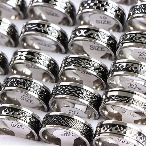 Anel Simples De A O Inoxid Vel Para Homens E Mulheres Joias Punk