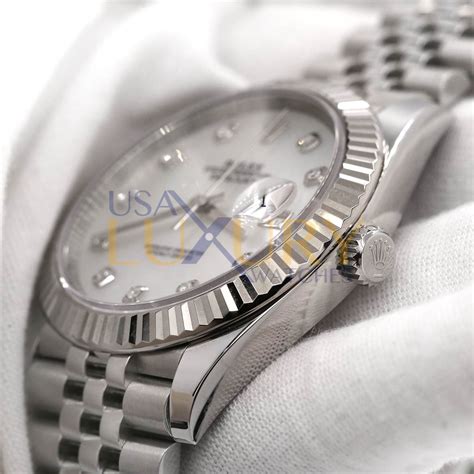 Rolex Datejust MOP Diamond Jubilee Mm Stainless Steel And White Gold Luxury Watches USA