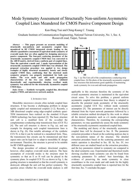 Mode Symmetry Assessment Of Structurally Non Uniform Asymmetric Pdf