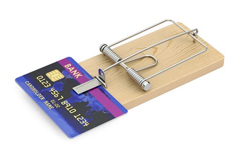 신용 트랩 개념 신용 카드 3d 렌더링에 고립 된 흰색 배경와 함께 쥐 덫 갇힌에 대한 스톡 사진 및 기타 이미지 갇힌