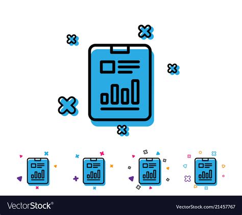 Report Document Line Icon Analysis Chart Vector Image