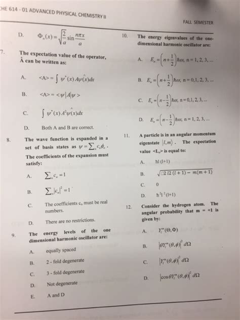 He 614 01 Advanced Physical Chemistry Fall Semester 2