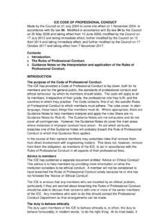 ICE CODE OF PROFESSIONAL CONDUCT 34 Guidance Notes Ice Code Of