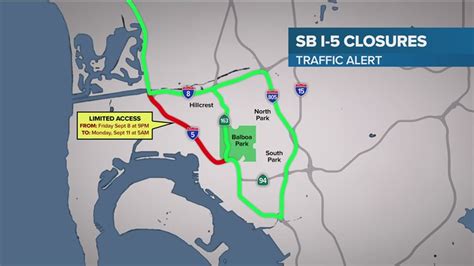 traffic alert i 5 closures planned by caltrans in san diego