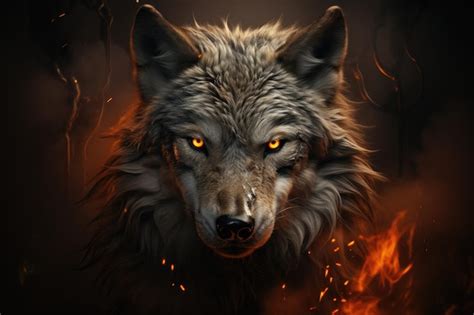 Premium Photo Leo Head In The Black Ai Generated Generative Ia