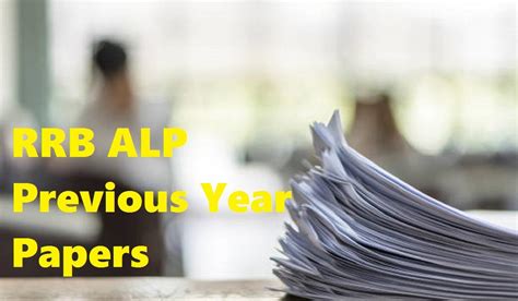 Rrb Alp Previous Year Question Papers Download Pdf