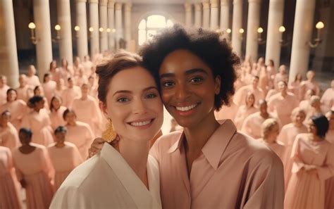 Premium AI Image Happy Woman Friend At Wedding Day With The Bride