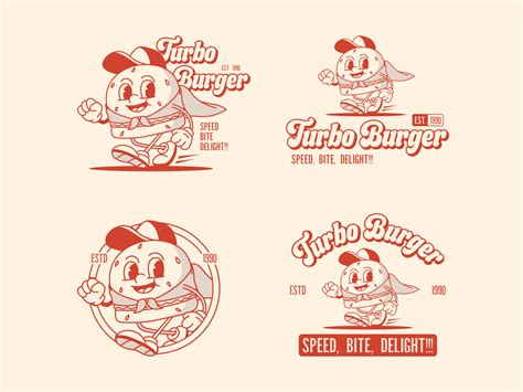 Turbo Burger Vintage Logo By Vektora Illustration For Vektora On Dribbble