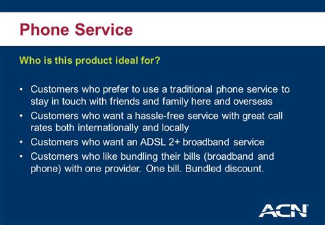 Acn Product Overview Phone Service Australia Information Correct As At