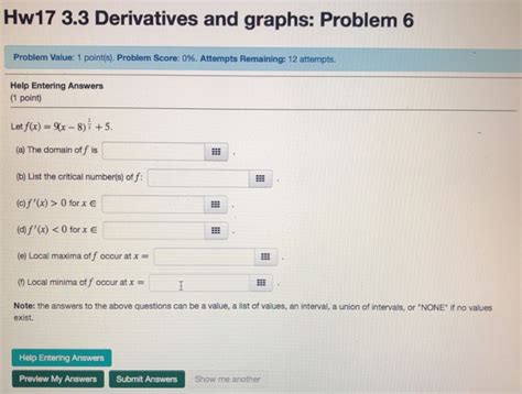 solved hw17 3 3 derivatives and graphs problem 6 problem