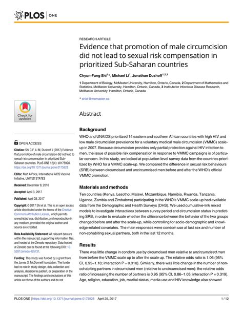 Pdf Evidence That Promotion Of Male Circumcision Did Not Lead To