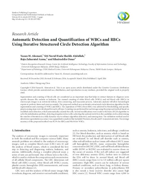 pdf automatic detection and quantification of wbcs and rbcs using