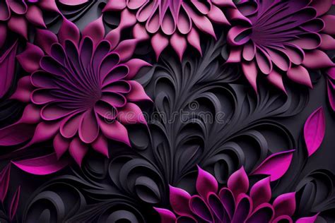 Magenta Flowers Pattern Generative Ai Stock Illustration Illustration Of Bright Leaf 271771854