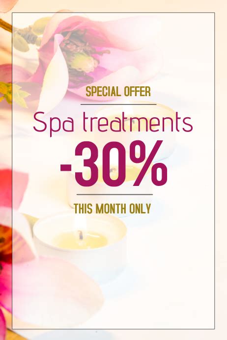 Spa And Beauty Salon Treatment Sale Poster Template Postermywall