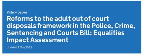 Reforms To The Adult Out Of Court Disposals Framework In The Police