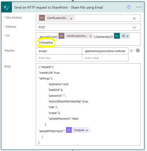 using sharepoint rest api can we create a share link for specific users