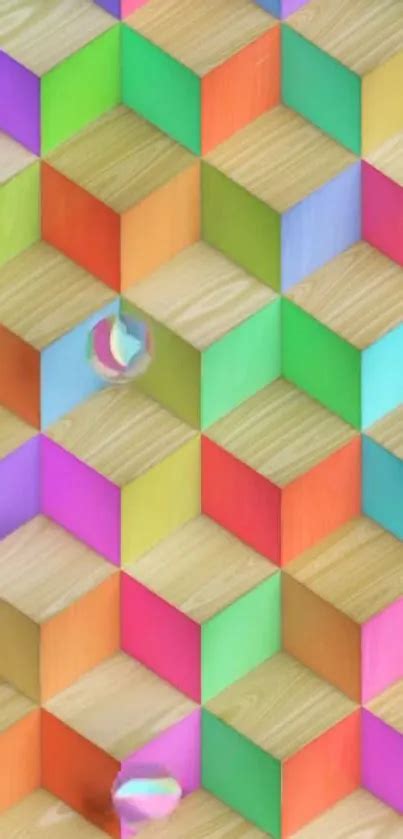 Vibrant Geometric Cube Pattern Free Download