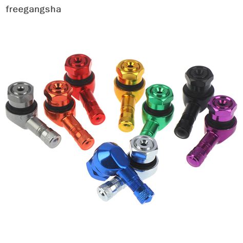 [ Freg ] 2pcs Cnc รถจักรยานยนต ์ 90 องศามุมล ้ อยาง Stem Tubeless วาล ์