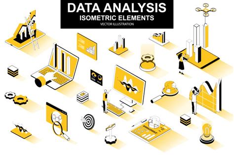 Data Encryption Isometric Flowchart Royalty Free Vector