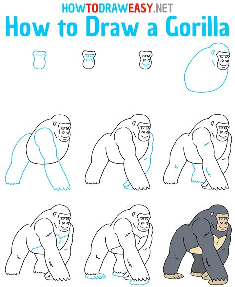 How To Draw A Gorilla How To Draw Easy
