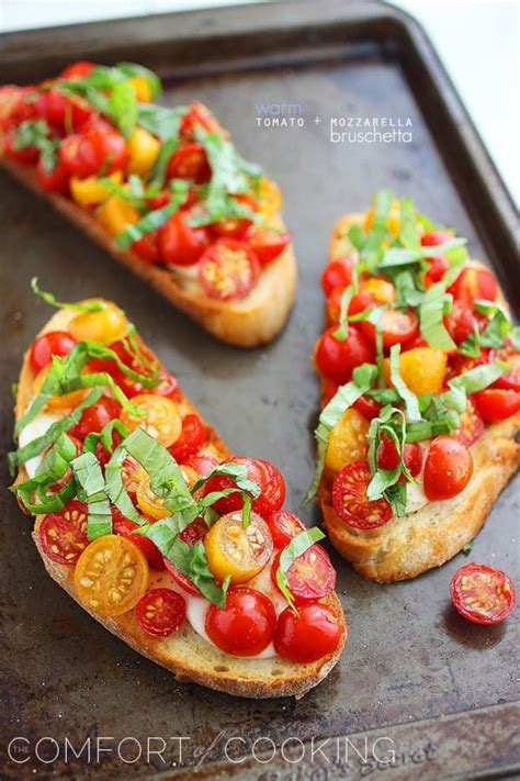 Warm Tomato And Mozzarella Bruschetta The Comfort Of Cooking