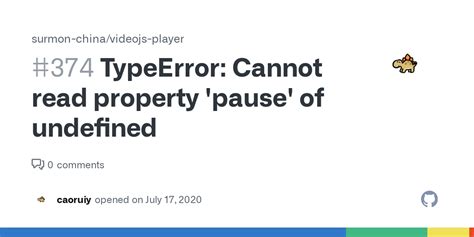 TypeError Cannot Read Property Pause Of Undefined Issue 374