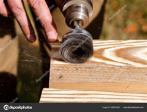 Wood Processing Hands Man Electric Tool Stock Photo Yankovets Gmail