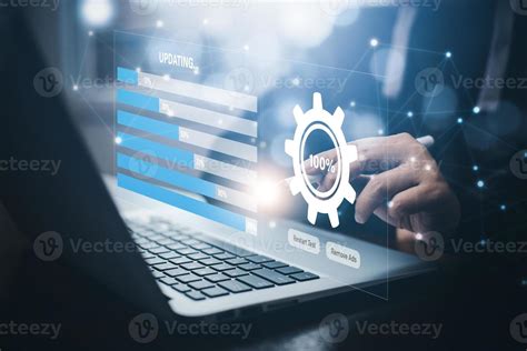 Negocio Personas Toque Actualizar Software Computadora Programa