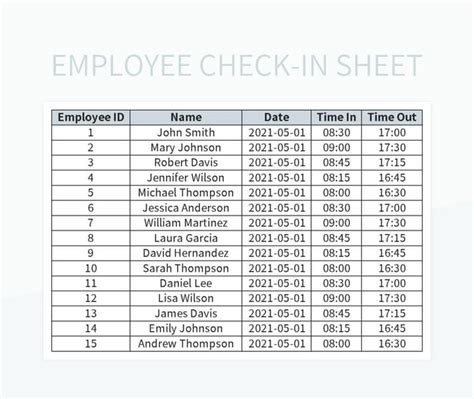 Free Check In Sheet Templates For Google Sheets And Microsoft Excel