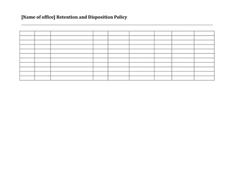 Retention And Disposition Policy Template In Word And Pdf Formats