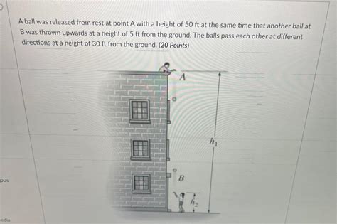 Solved D Maximum Height That The Second Ball Will Reach Is Chegg Com