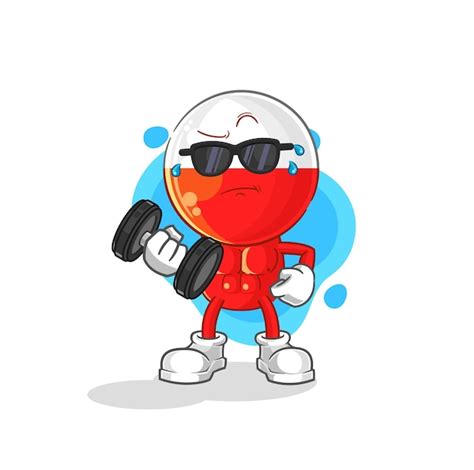 Premium Vector Poland Lifting Dumbbell Vector Cartoon Character