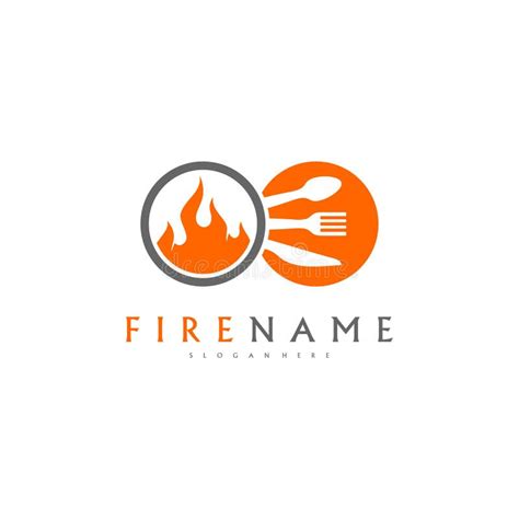 Fire Food Logo Template Hot Food Logo Designs Concept Vector Stock