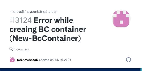 Error While Creaing Bc Container New Bccontainer · Issue 3124 · Microsoftnavcontainerhelper