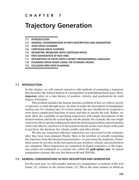 John Craig Trajectrory Planning Introduction To Robotics Global Edition C H A P T E R 7