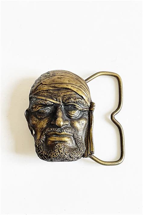 Vintage 1977 Brass Belt Buckle Pirate Selected By Fernmercantile Free