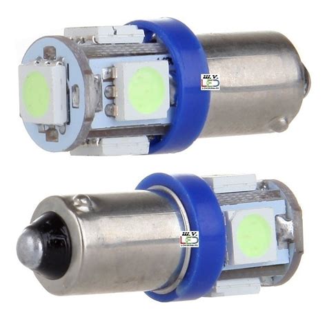 4 Par Led T11 Ba9s 69 T69 T4w 5 Leds Meia Luz Farolete Azul