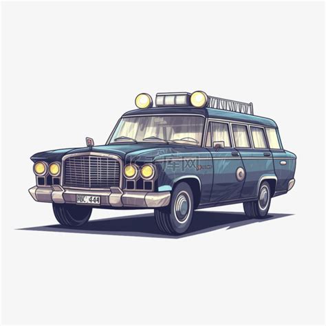 手绘插画风免抠元素警车素材图片免费下载 千库网