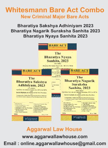 Whitesmann Bare Act Combo Of New Criminal Major Bare Acts Bharatiya