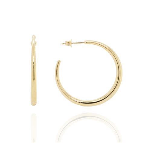 9ct Yellow Gold Graduated Hoop Earrings Charles Nobel
