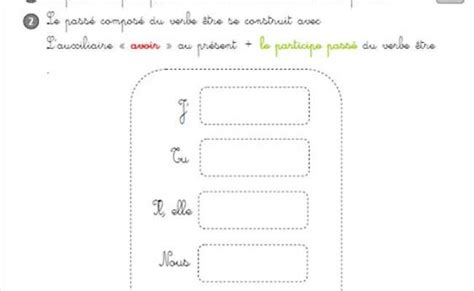 Lecon Trace Ecrite Sur Le Passe Compose Des Verbes En Er Au Ce1 Par