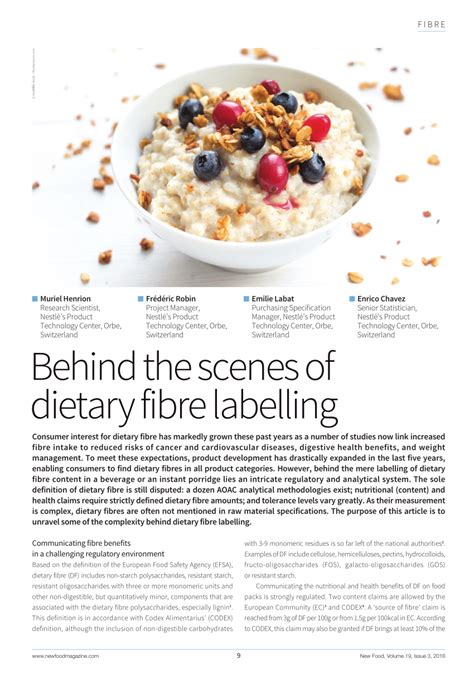 Pdf Behind The Scenes Of Dietary Fibre Labelling