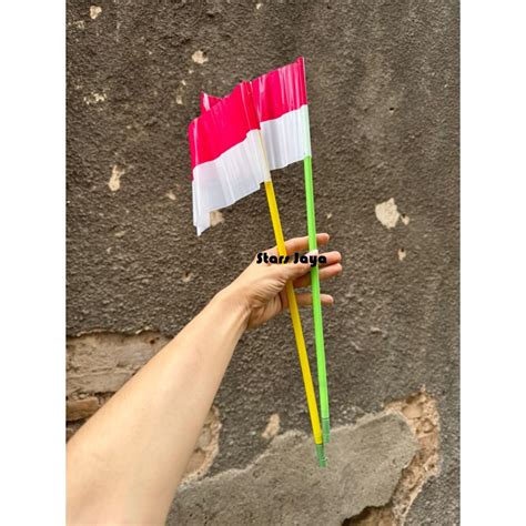 Jual Bendera Indonesia Kecil Stick Peluit 20 Pcs Shopee Indonesia