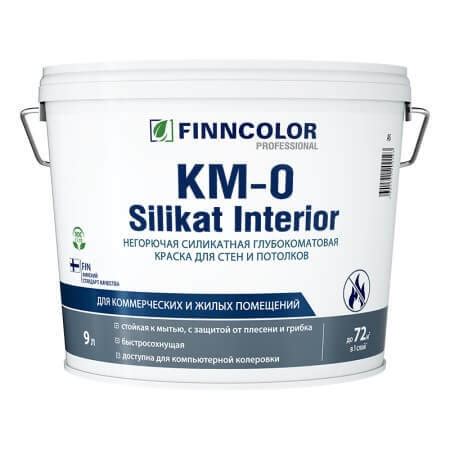 Купить Краска негорючая силикатная для стен и потолков Finncolor KM-0 ...