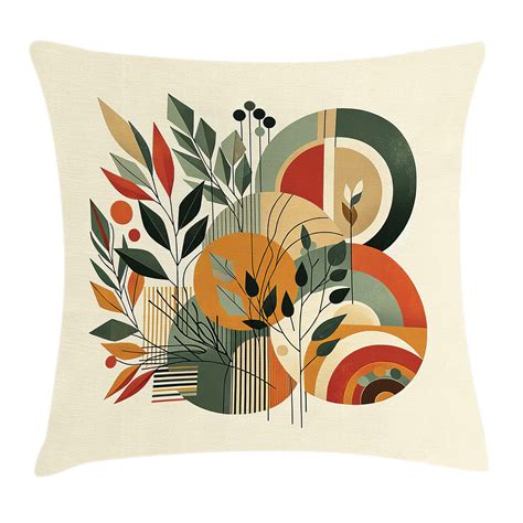 Ambesonne Throw Pillow Cushion Cover Modern Abstract Botanic Burnt