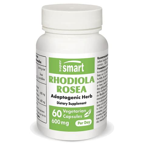 Supersmart Rhodiola Rosea 600 Mg Per Day Adaptogen Supplement