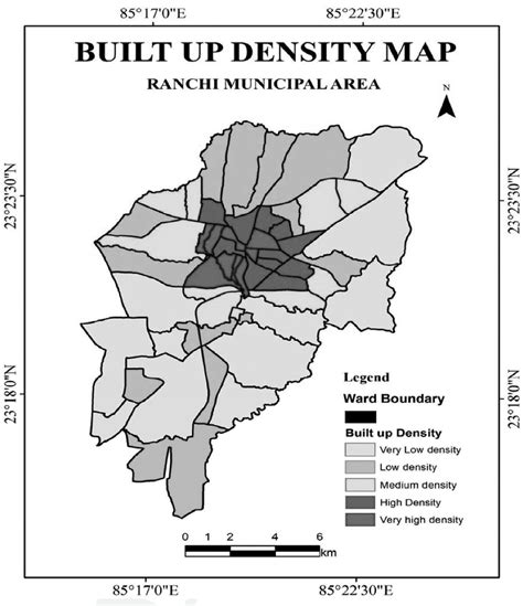 4 Built Up Density Map Of Ranchi Source Prepared By The Authors