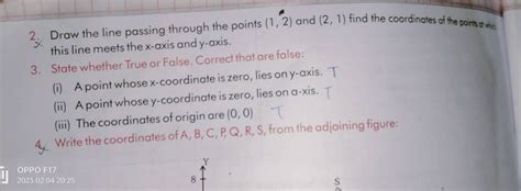 2 Draw The Line Passing Through The Points 12 And 21 Find The Coor