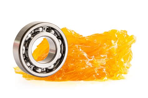 흰색 배경에 분리 된 자동차 및 산업용 그리스 리튬 기계 윤활기능이있는 볼 베어링 스테인레스 강철에 대한 스톡 사진 및 기타
