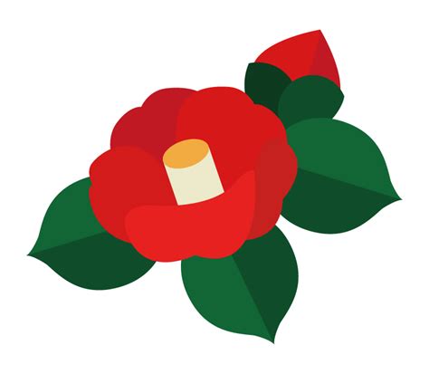 椿ツバキの花のイラスト 2022年令和4年 無料の年賀状デザインテンプレート集